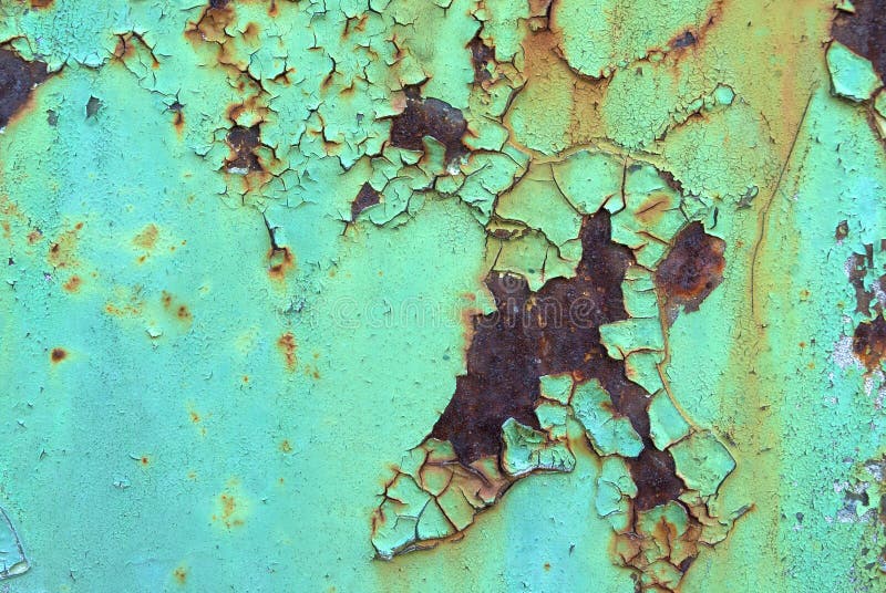 Rust on the Background of an Old Green Paint Stock Photo - Image of ...