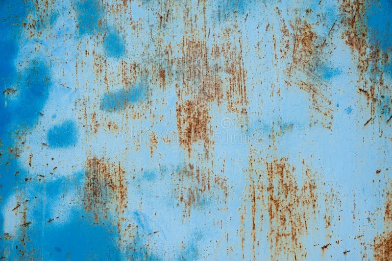 Rust on the Blue Painted Metal Surface. Background, Structure Stock ...