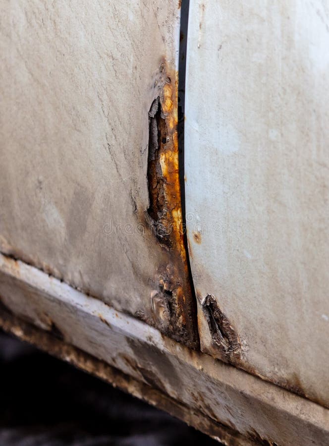 Rust on the car body stock photo. Image of rust, damage - 148799572