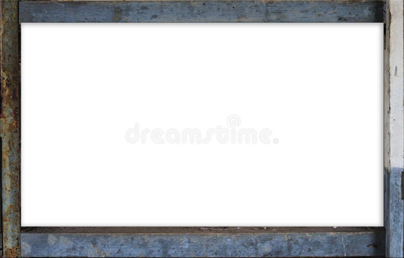 Rust Frame, Metal Can, Wood, Green Ivy, Old Wall. Stock Photo - Image ...