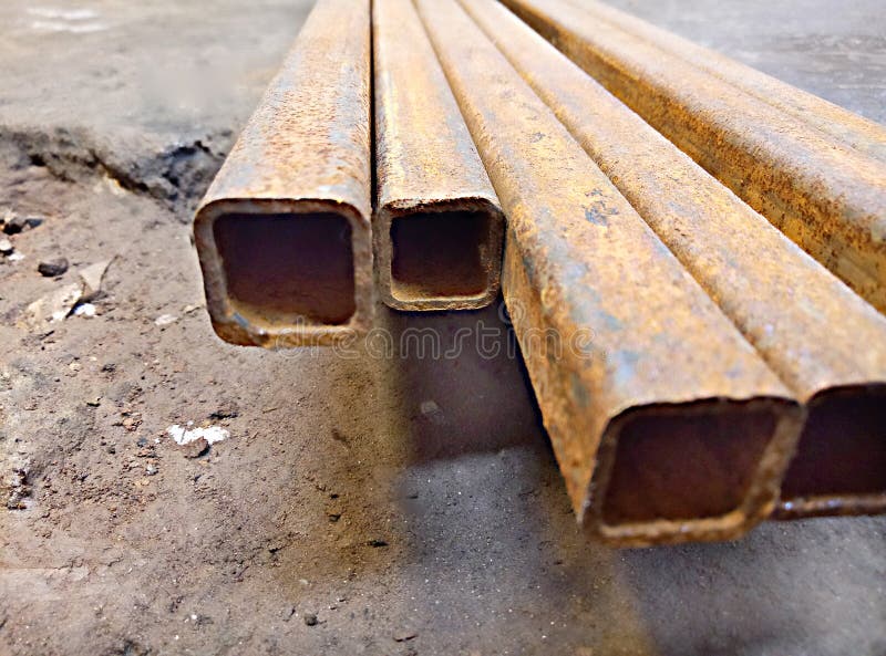 Rust Box of Iron Pipes Covered in Rust Stock Photo - Image of metal ...
