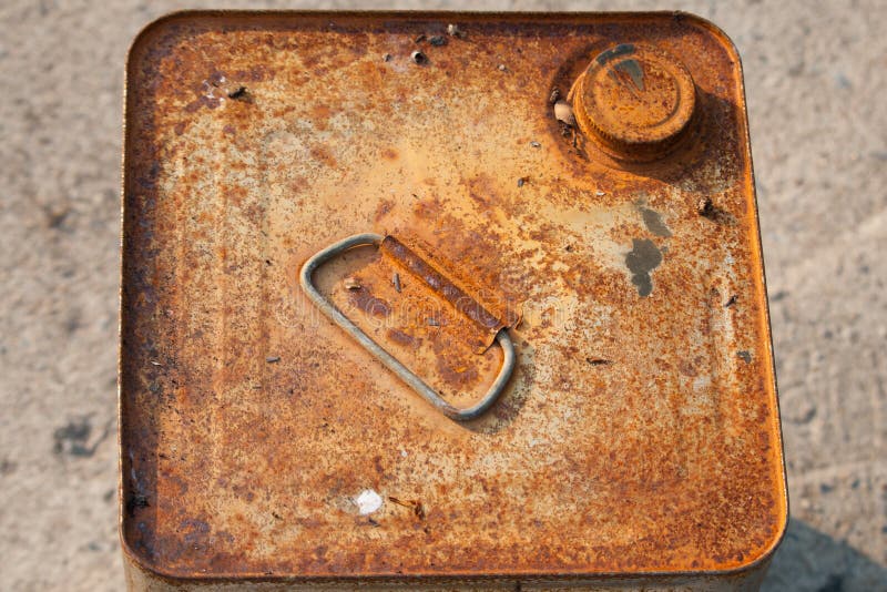 Rust Bucket on the Concrete Ground Stock Photo - Image of pail, grunge ...
