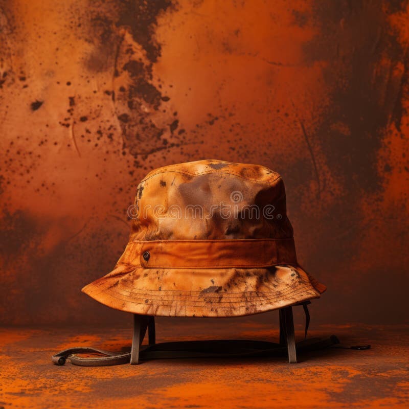 Rust Bucket Hat on Rust Surface: Subtle Shading Style Stock ...