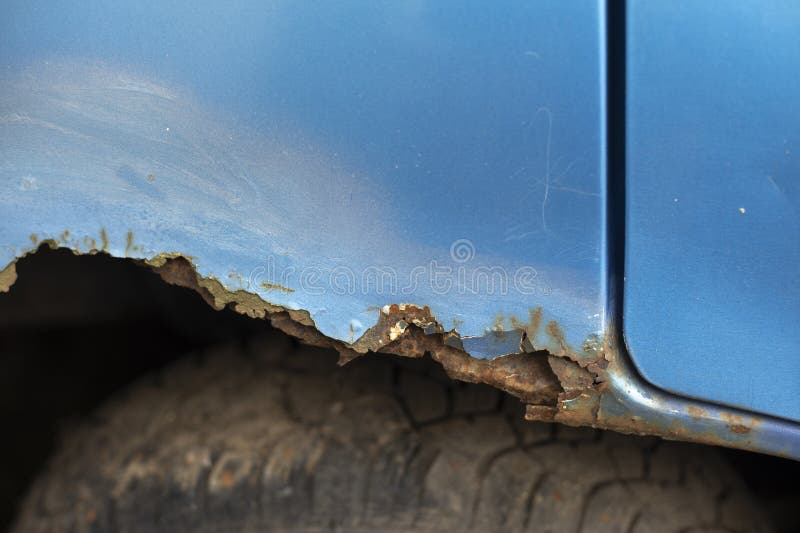 Rust on the Car Body. Rotted Metal Stock Photo - Image of workshop ...