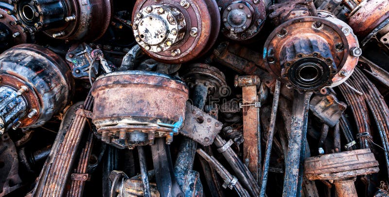 Rust Car Parts in junkyard stock photo. Image of rust - 139794830