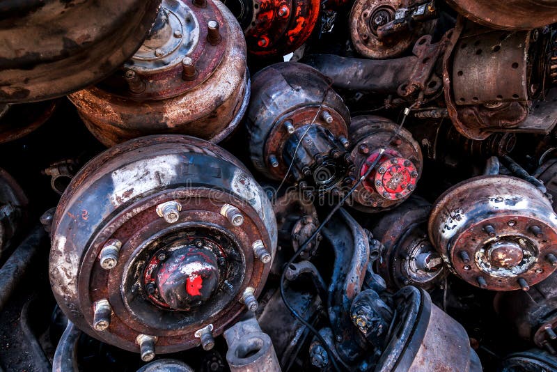 Rust Car Parts in junkyard stock photo. Image of rust - 139794830