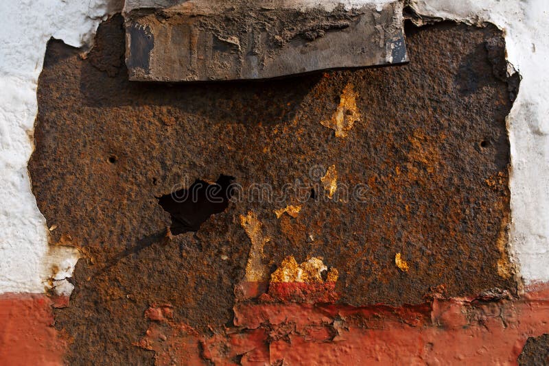 Rust in the Center Next To the Paint. Rust Texture in the Center of the ...