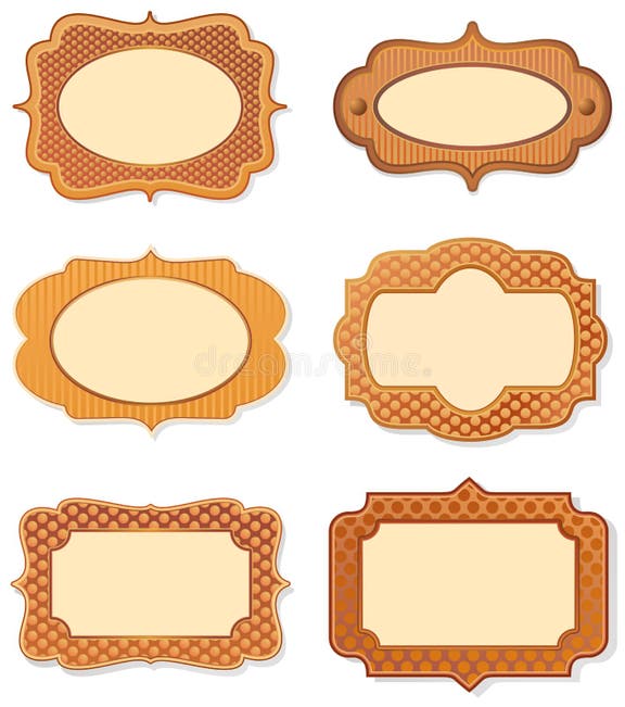 Rust colored label frames stock vector. Illustration of decorative ...
