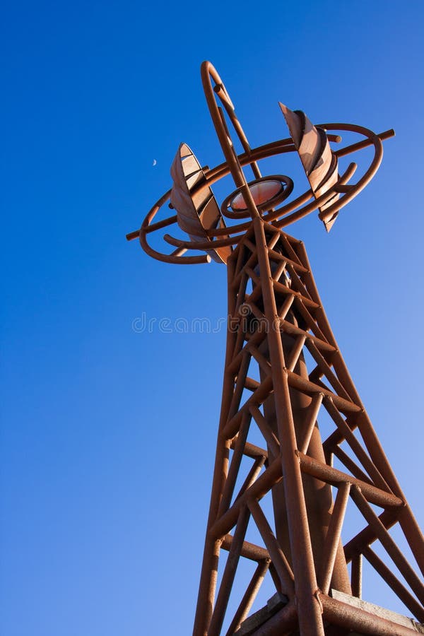 Rust Colored Statue Under Blue Sky Stock Image - Image of creative ...