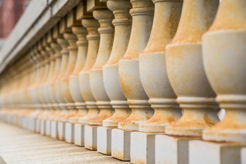 Rust on Concrete Balustrades Stock Photo - Image of roman, banister ...
