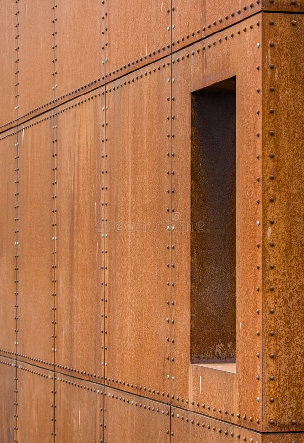 Rust Covered Wall Panels in the UK Stock Image - Image of bolt, frame ...
