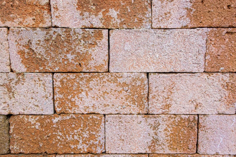 Rust and Cream Color Concrete Brick Wall Background and Wallpaper ...