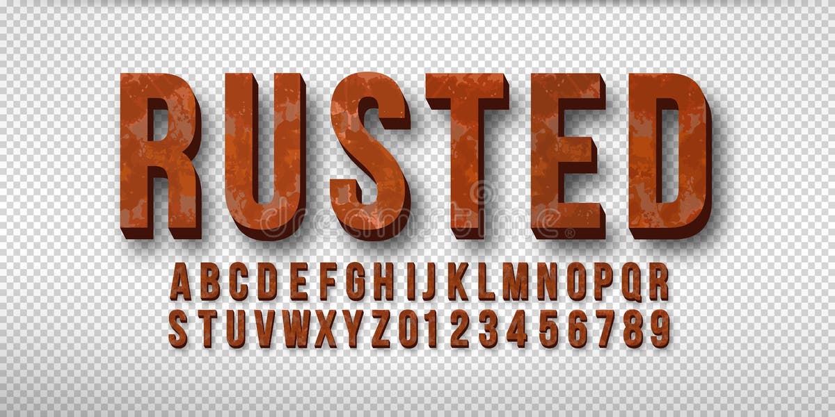 Rust Font Editable Stock Illustrations – 29 Rust Font Editable Stock ...