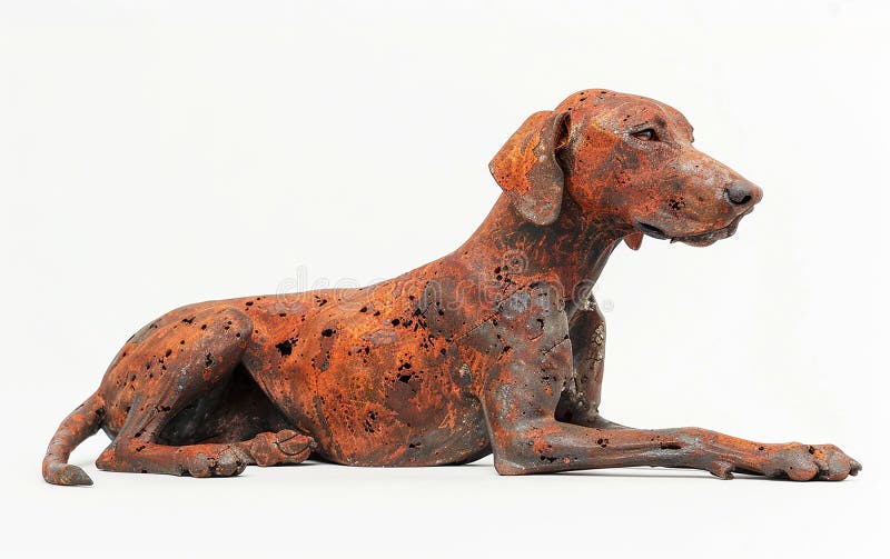 Rust Dog Against White -Generative Ai Stock Illustration - Illustration ...