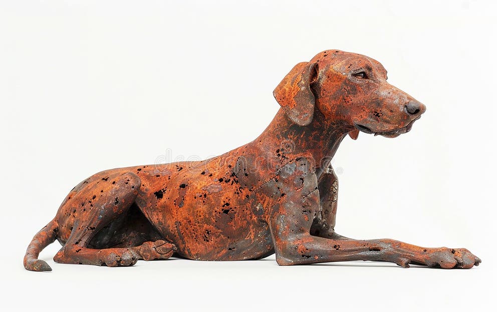 Rust Dog Against White -Generative Ai Stock Illustration - Illustration ...