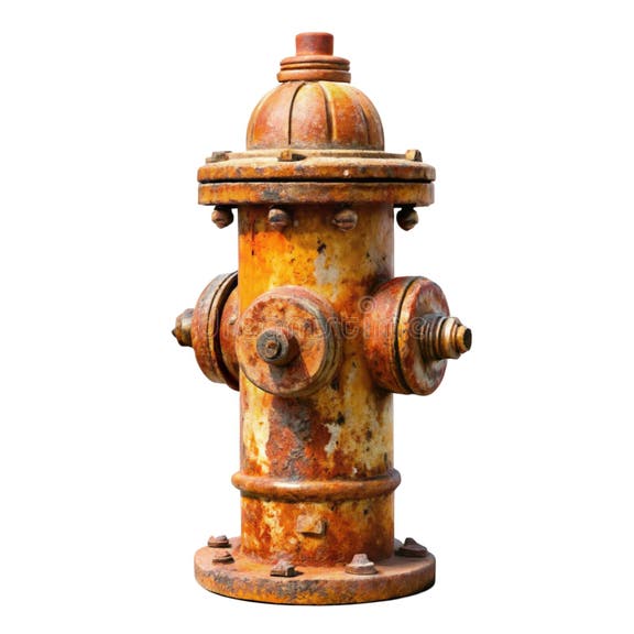 Rust-eaten Fire Hydrant Isolated on White Background Stock Illustration ...