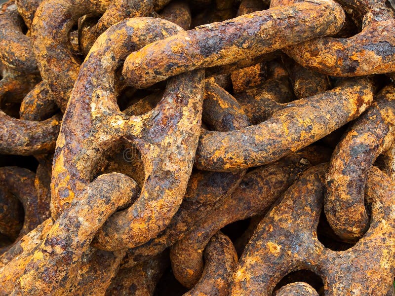 Rust Encrusted Iron Chain stock photo. Image of elements - 10696028