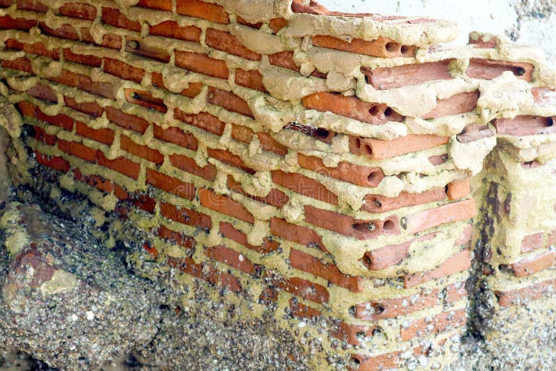 Rust and Erosion of Brick Wall Building on Beach Was Damage by S Stock Image - Image of ...