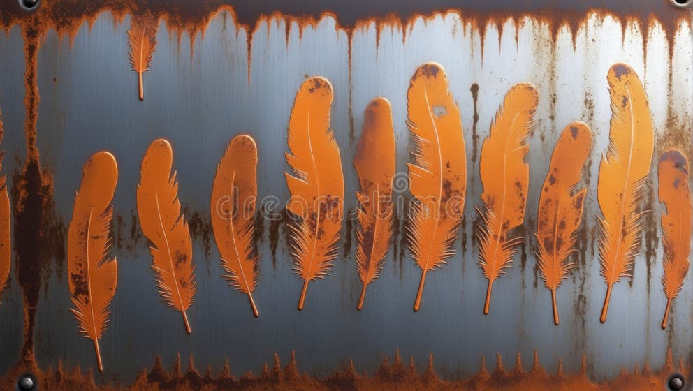 Abstract Rust Patterns on Steel Plate Showing Delicate Orange ...