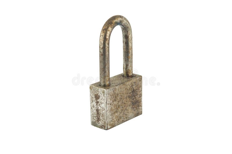 Rust iron lock on white stock photo. Image of gateway - 45792416