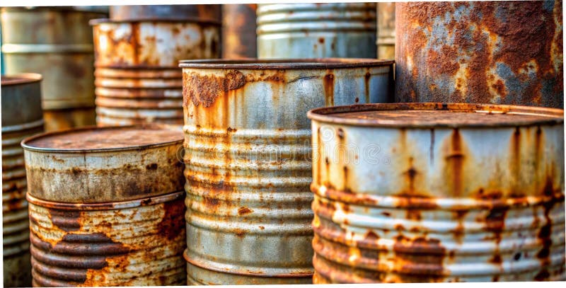 Rust Marks on Metal Containers â€ Close-Up of Aged, Industrial Texture ...
