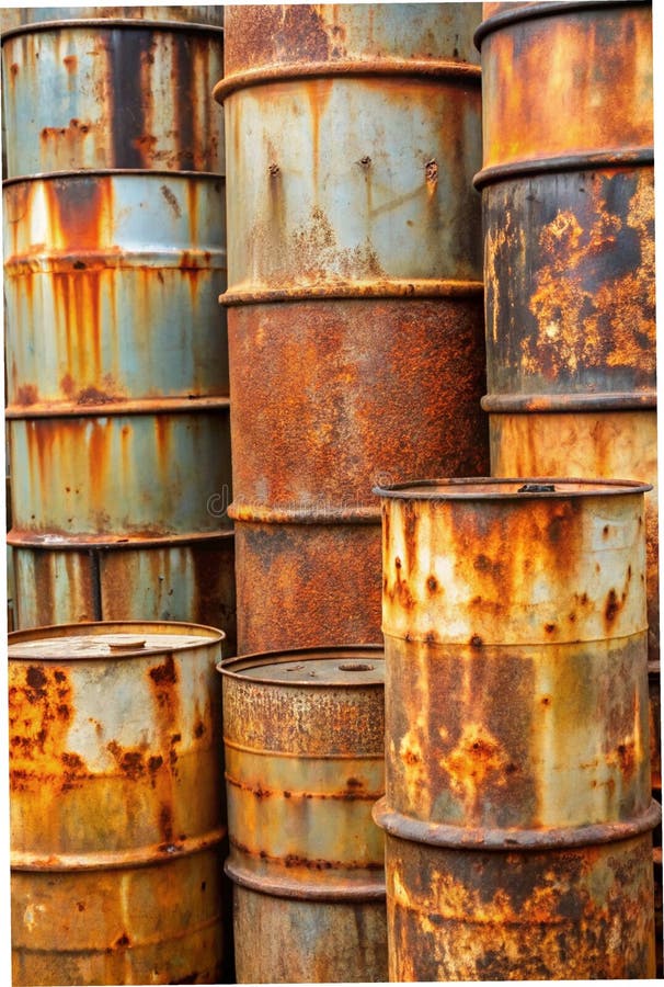 Rust Marks on Metal Containers â€ Close-Up of Aged, Industrial Texture ...
