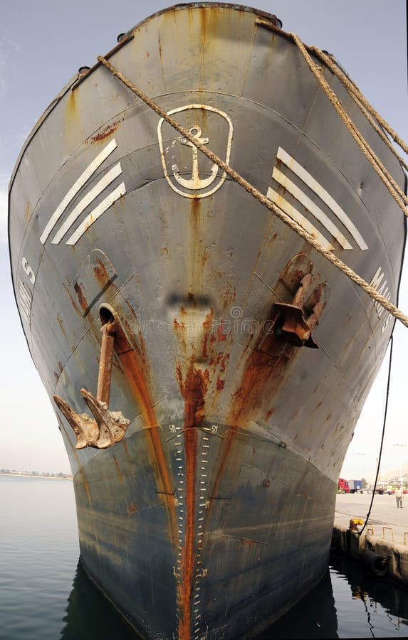 Rust-marks on Old Grey Ship Stock Image - Image of damaged, berth ...