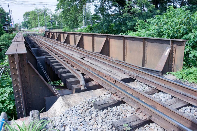 Rust metal bridge of rail stock photo. Image of transport - 15366254