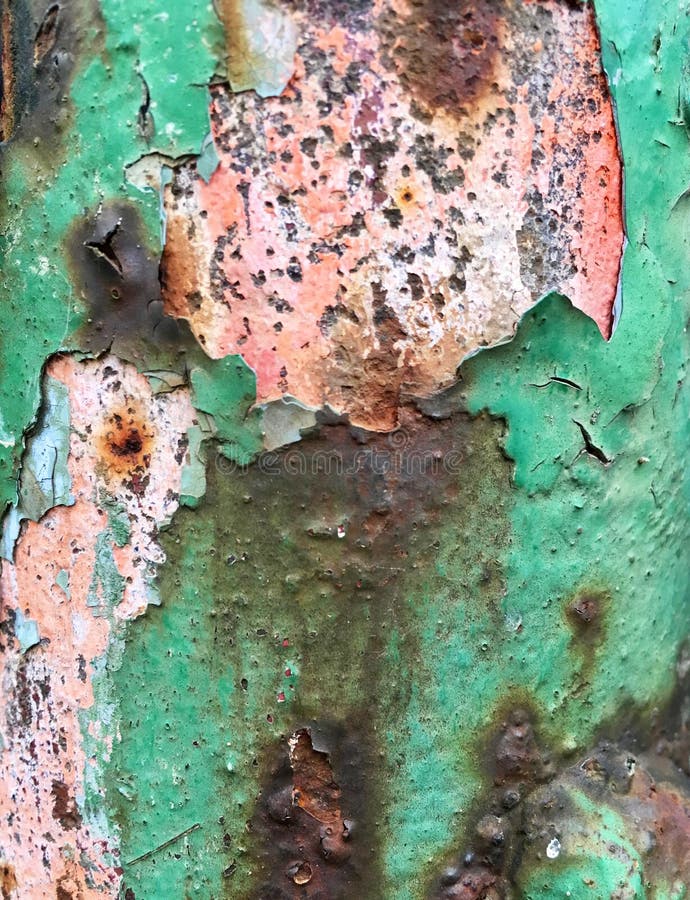 Rust on Metal with Green Paint Stock Image - Image of corrosion ...