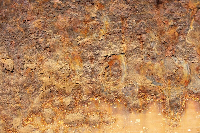 Rust of Metals.Corrosive Rust on Old Iron with a Hole. Rusted Orange ...