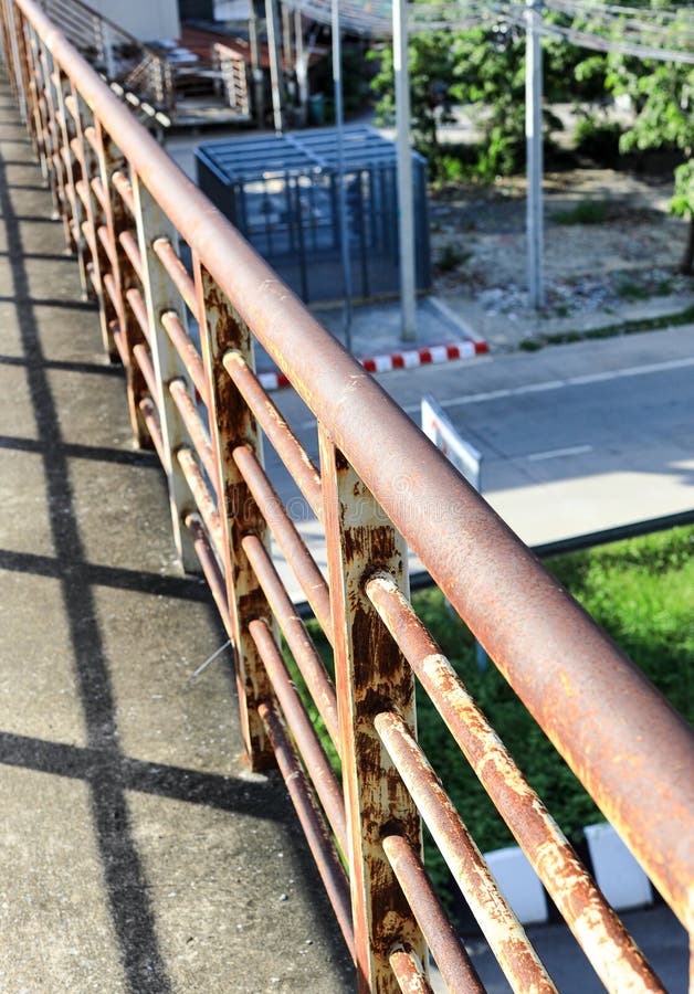 Rust of Metals on Iron Railing or Handrail. Corrosion of Metal. Rust ...