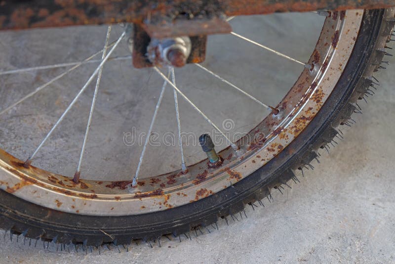 Rust on Old Bicycle Wheels ,transportation Stock Image - Image of ...