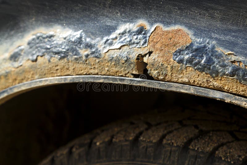 Rust on an Old Car Over the Wheels. Stock Image - Image of paint, stain ...