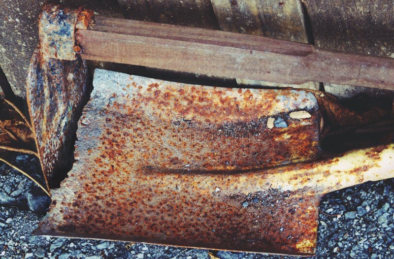 Rust on the Old Hoe and Shovel Stock Image - Image of rustic, ground ...