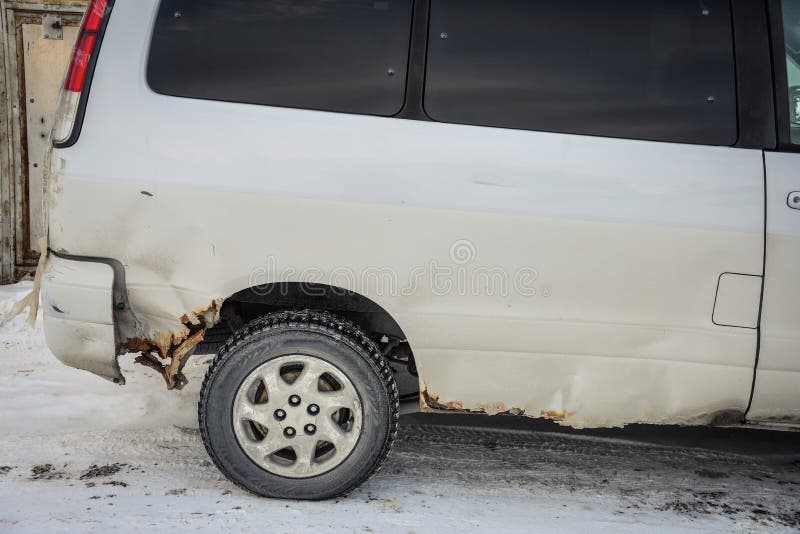 Rust on an old minivan stock image. Image of imperfection - 238533757