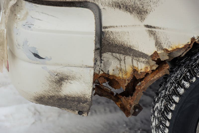 Rust on an old minivan stock image. Image of damaged - 238533787