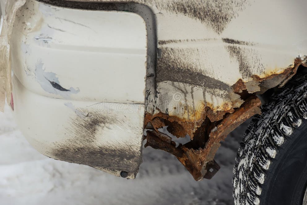 Rust on an old minivan stock image. Image of damaged - 238533787