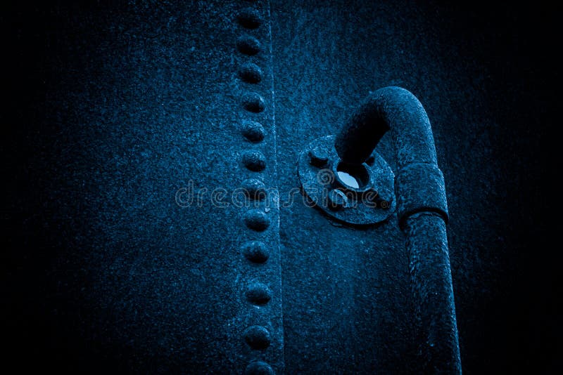 Rust on Old Water Tank in Blue Stock Image - Image of rivet, blue ...
