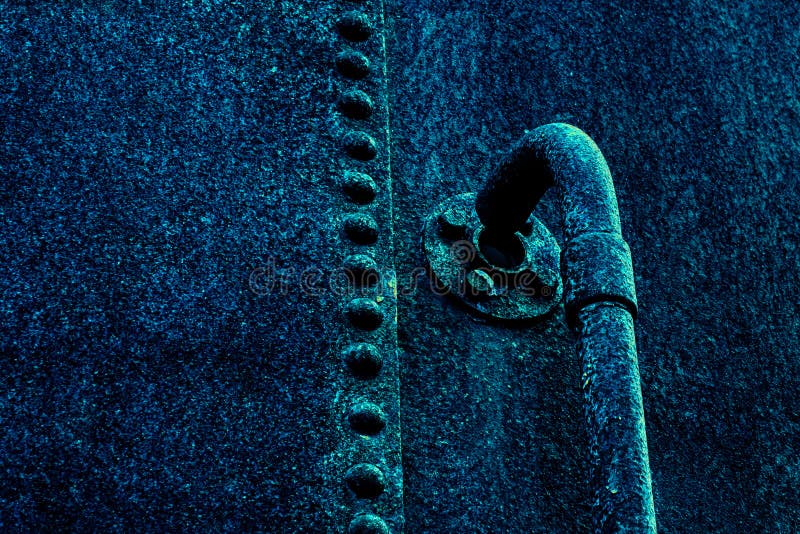 Rust on Old Water Tank in Blue and Turquoise Stock Image - Image of ...
