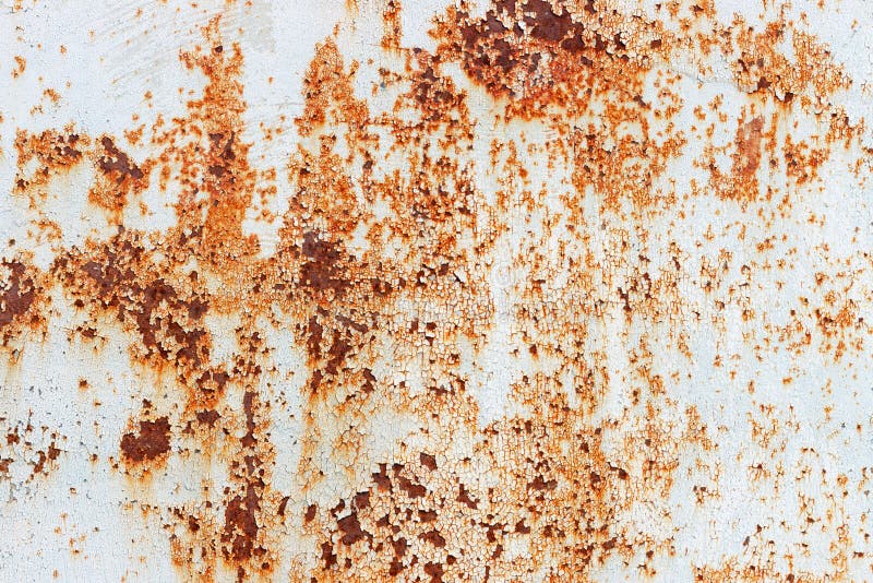 Rust on Old White Metal Close-up, Texture and Background. Stock Photo ...