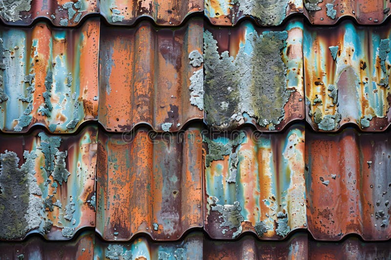 Rust Old Zinc Roof, Rusty Abstract Background. Stock Illustration ...