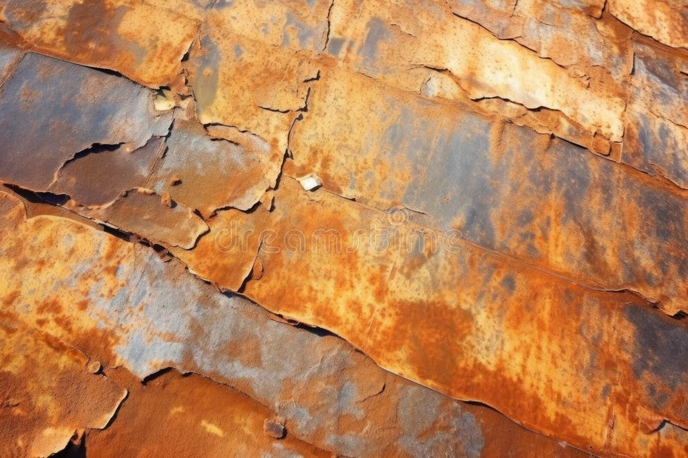 Rust Patches on a Metallic Surface Under Sunlight Stock Photo - Image ...