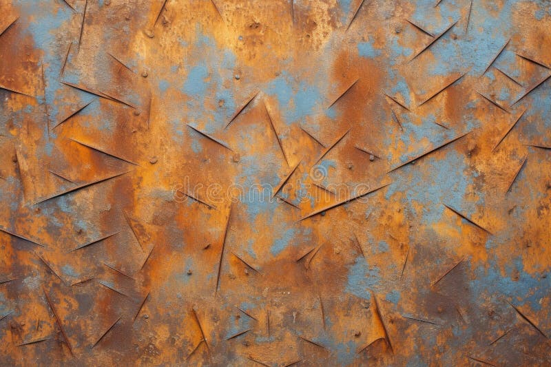 Rust Patterns on a Flat Metal Sheet Stock Illustration - Illustration ...