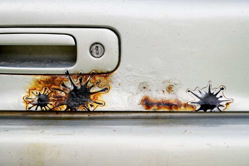 Rust and Peeling Paint on Car Door Stock Image - Image of damage, house ...
