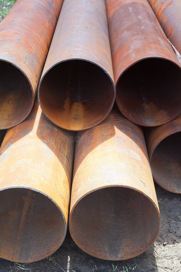 Rust Pipes for Trunk Pipeline Stock Image - Image of plot, construction ...