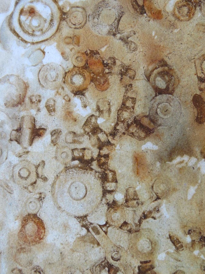 Rust Prints from Nuts and Screws. Texture in Brown Color Stock Image ...