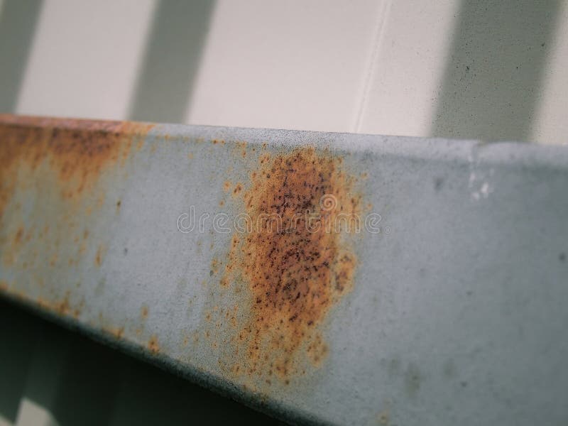 Rust on a Profile Pipe of a Metal Structure. Rusty Iron Pipe Profile ...