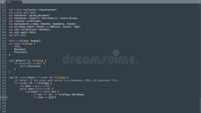 Rust Programming Language Source Code Typing Effect. Rust Programmer ...
