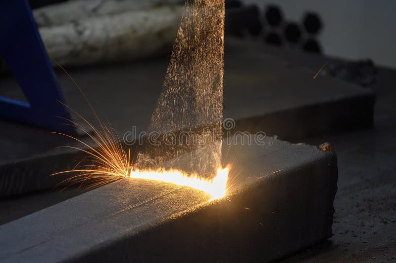 The Rust Removing on the Pipe by Laser Cleaner Machine Stock Photo ...