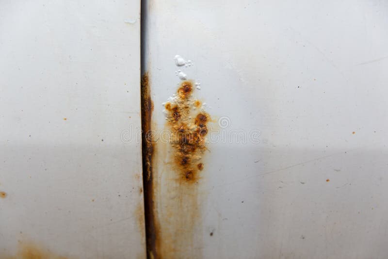 Rust on the Side of White Old Car Stock Image - Image of damaged, body ...